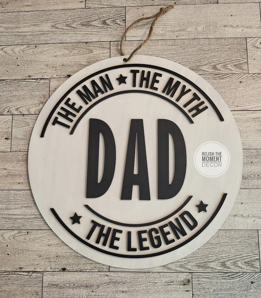 Know a legendary man that you want to give a gift to? This round wood ...